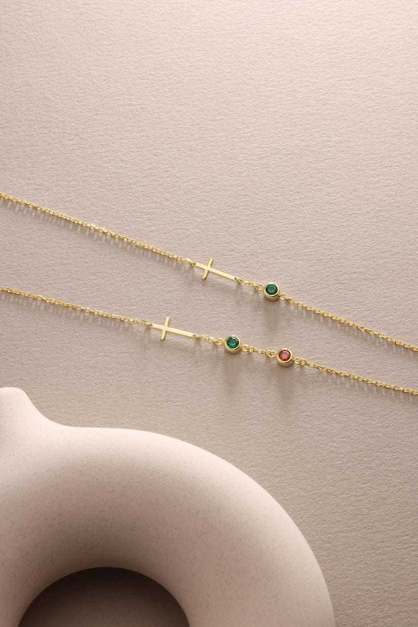 Cross Bracelet with Birthstone – Starymagic