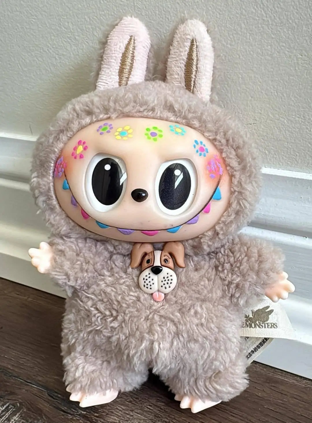 Ooak Custom Hand Painted Monster labubu Plush Doll Puppy