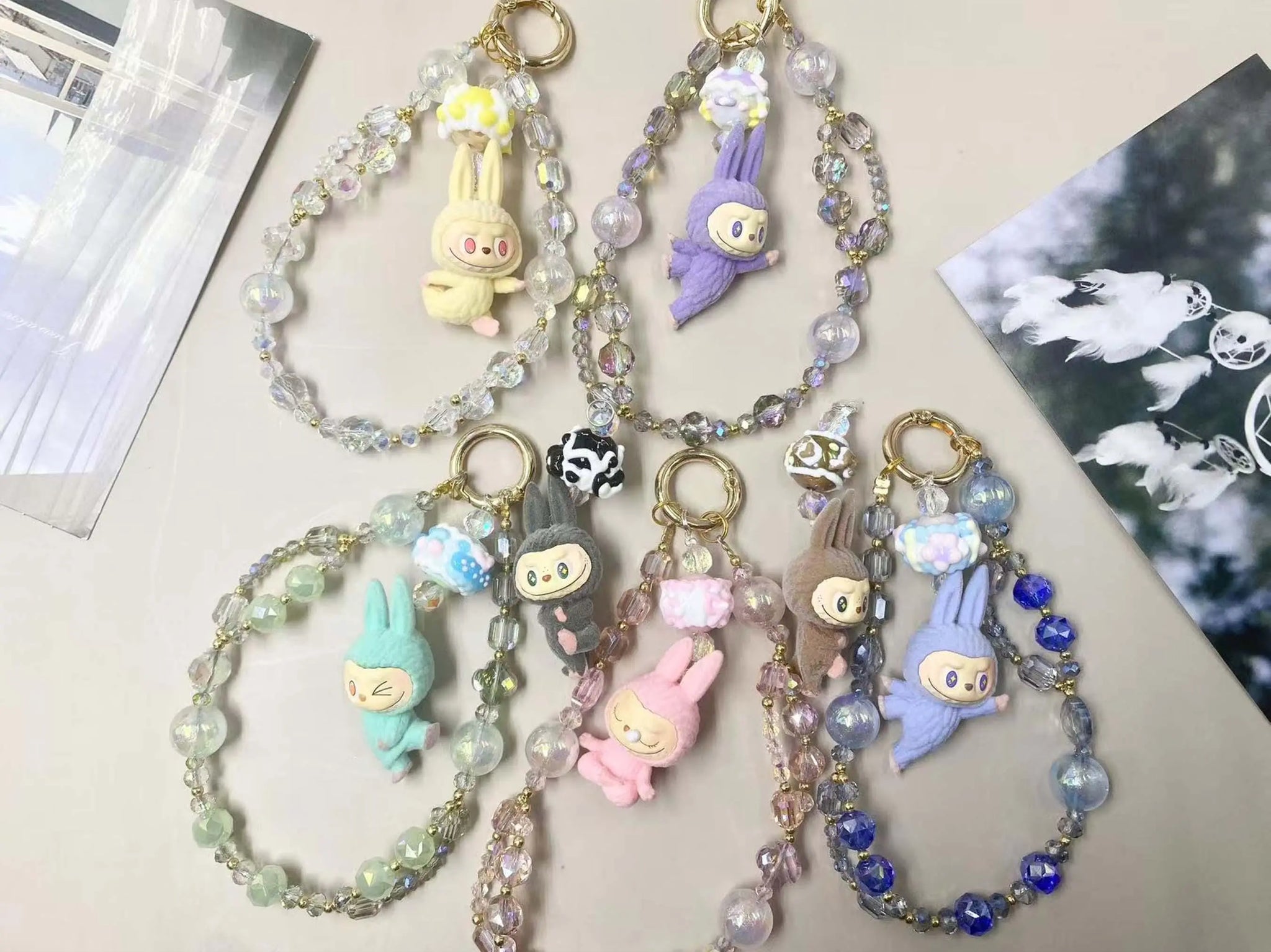 Labubu Phone Chain Mini Beaded Phone Charm